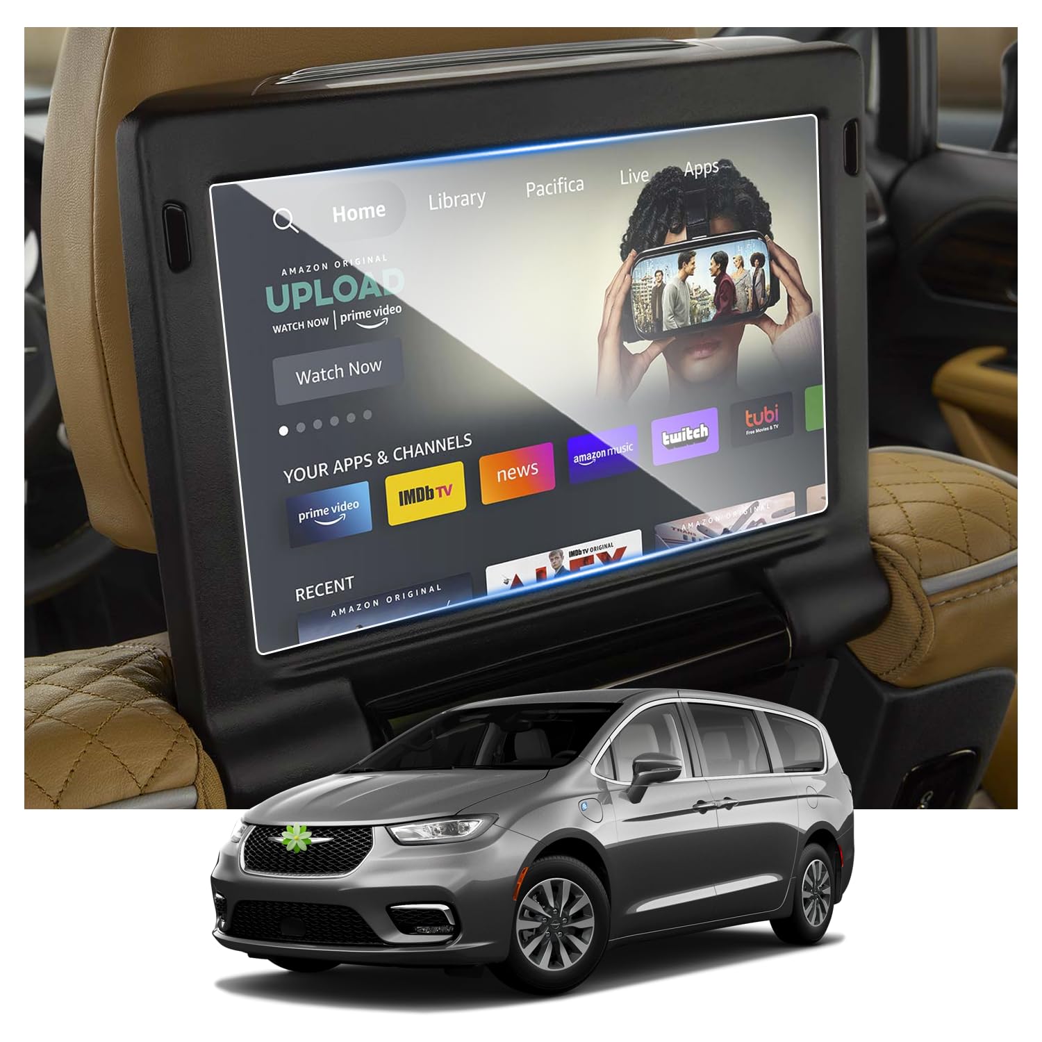 Amazon.com: Ruiya Screen Protector for Chrysler Pacifica 10.2-inch Rear ...