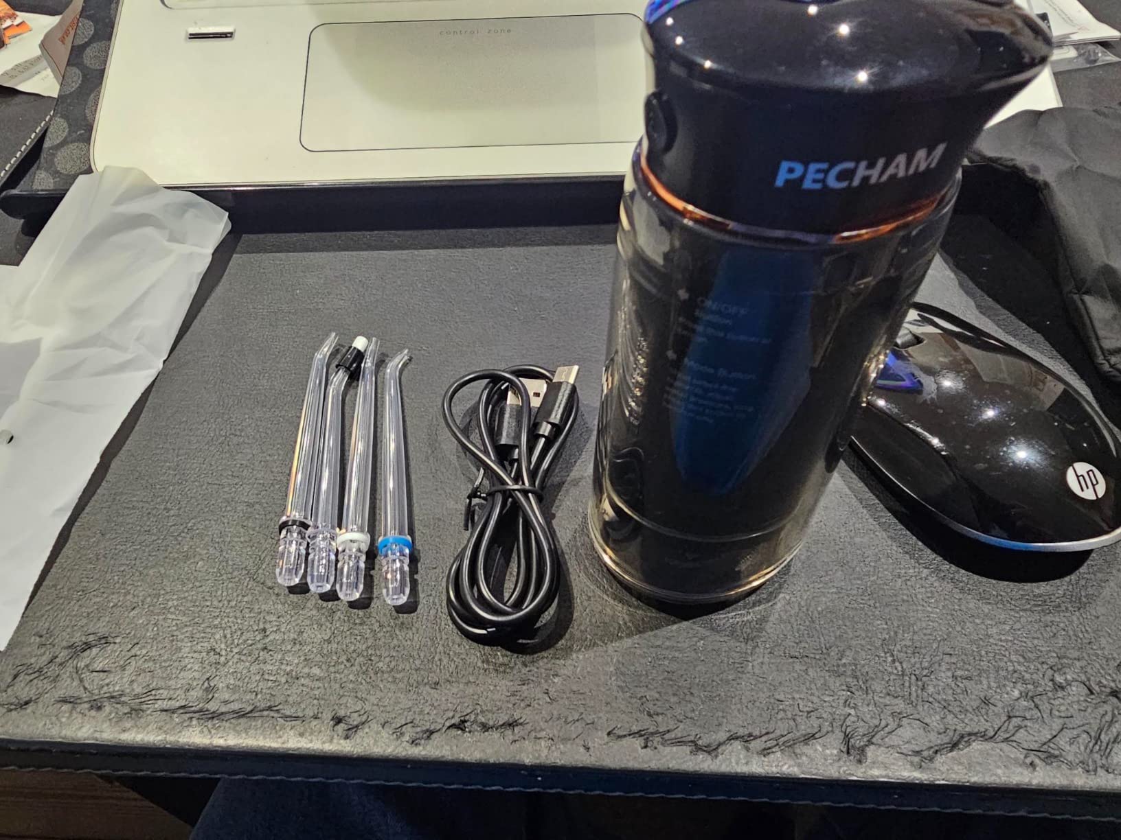 Water Flosser for Teeth Cordless, PECHAM Mini Portable Electric Dental Water Jet Flosser 3 Modes ...