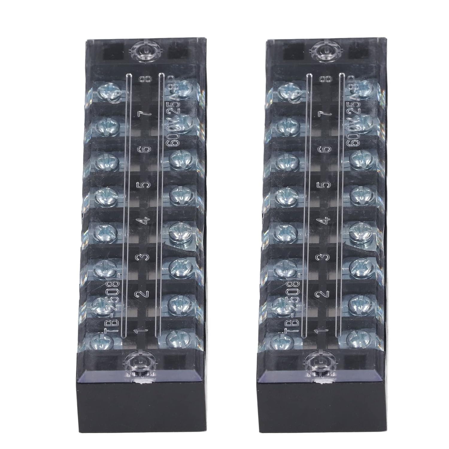 Wire Barrier Block, 600V 25A Dual Row Terminal Block High Current Screw ...