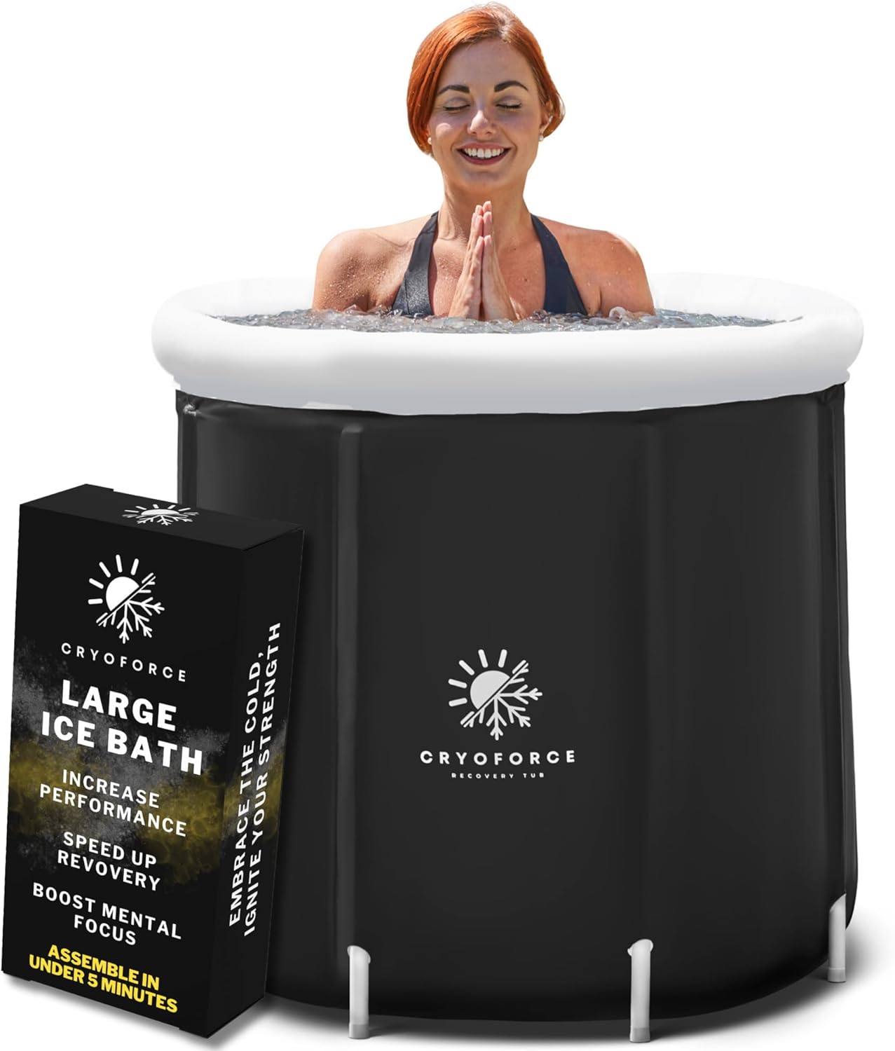 CryoForce Large Ice Bath for Athletes - Portable Free Standing Cold ...