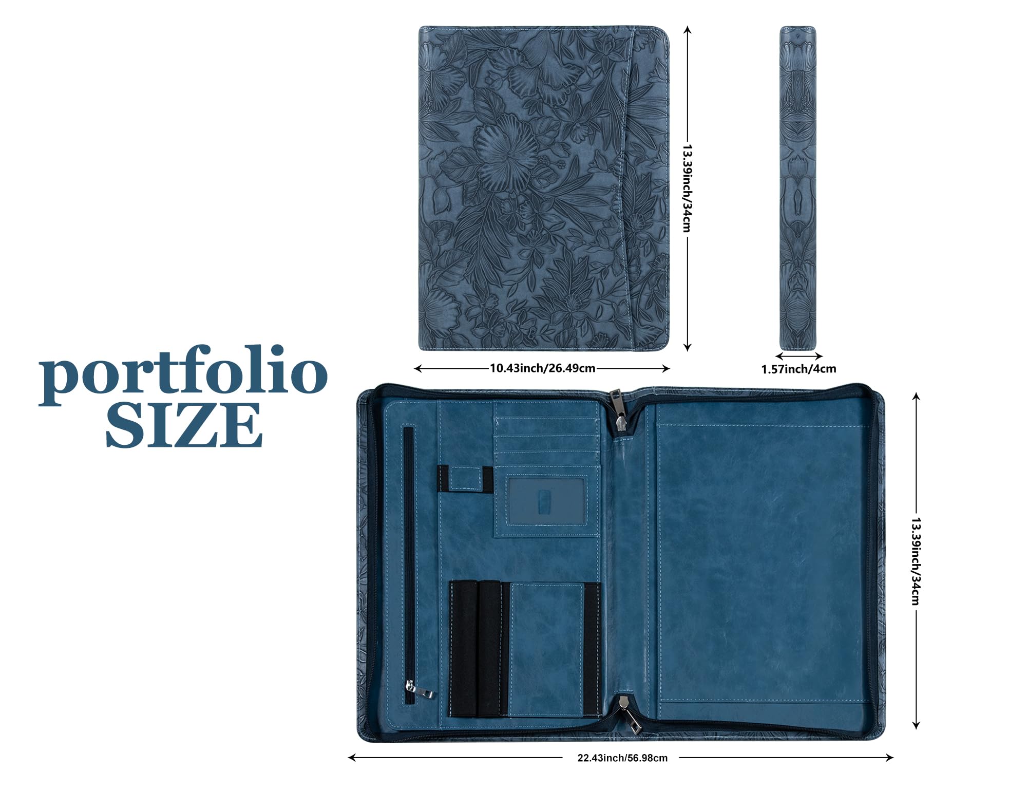 Embossed Leather Padfolio Royce Personalized Padfolio | Brookstone