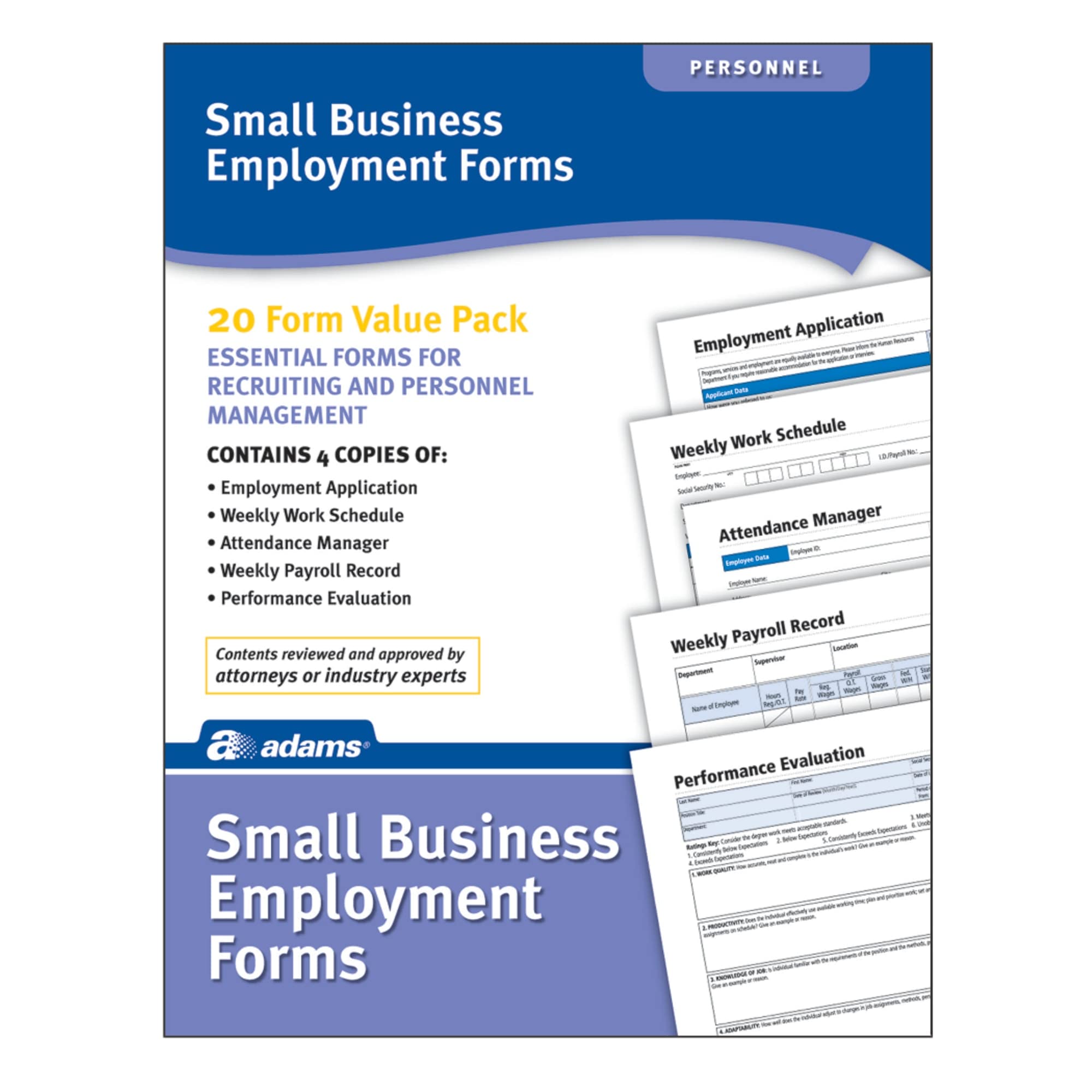 Amazon.com : Adams Small Business Employment Forms, 4 Each of 5 ...