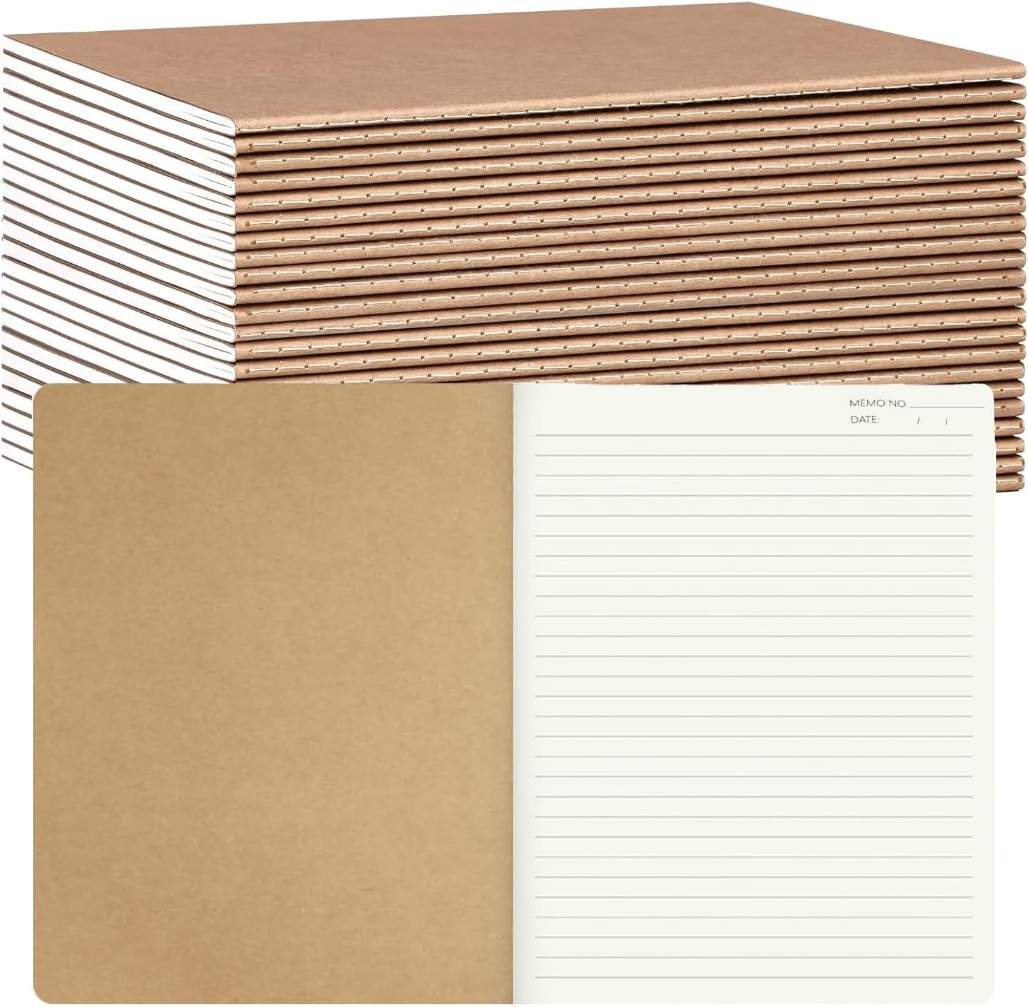 LOSYHU 20 Pack A5 Lined Notebooks Bulk, 60 Pages Kraft Lined Notepad ...