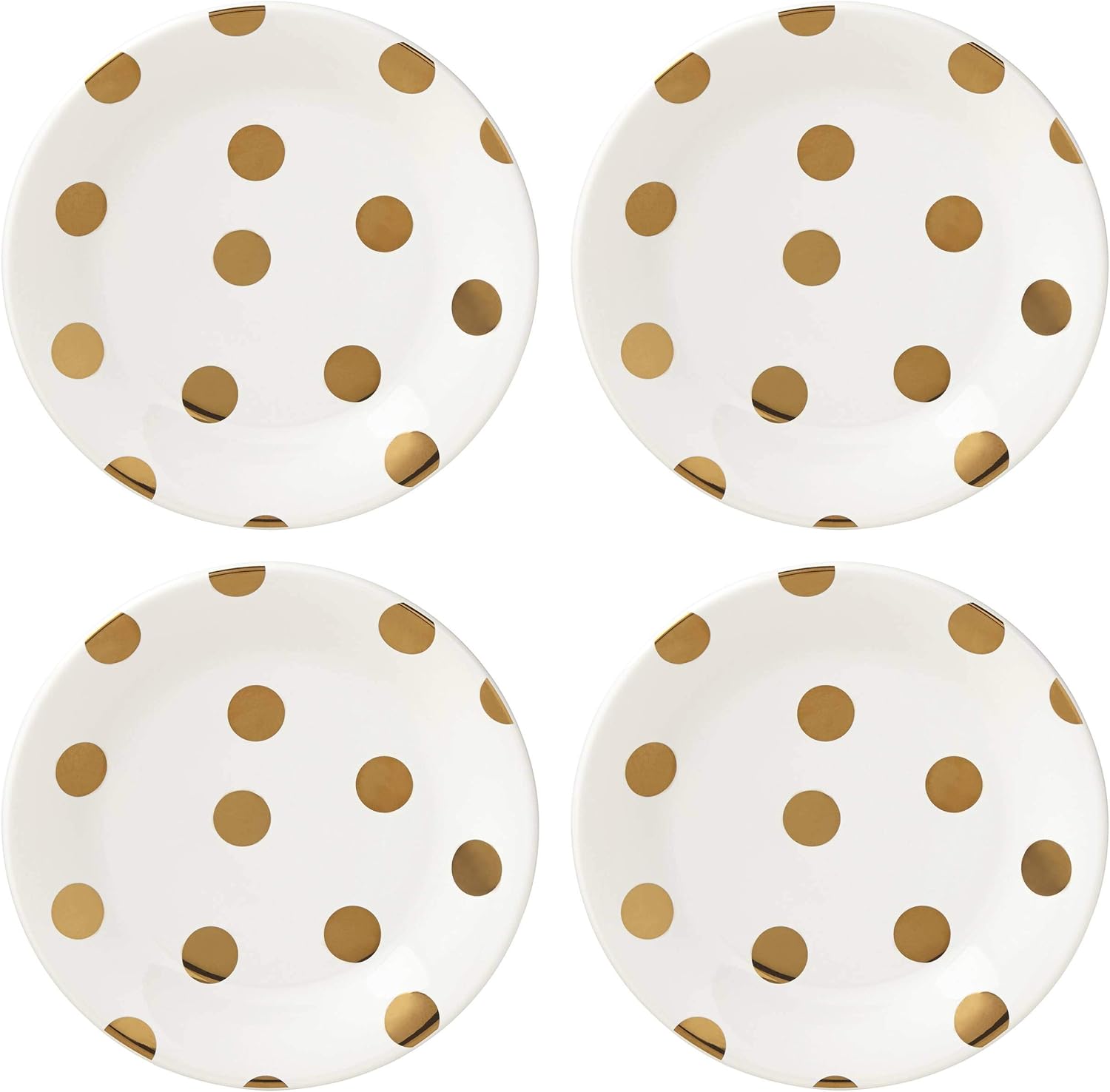 Amazon.com | Kate Spade New York 882489 Deco Dot Gold Salad Plates, Set ...