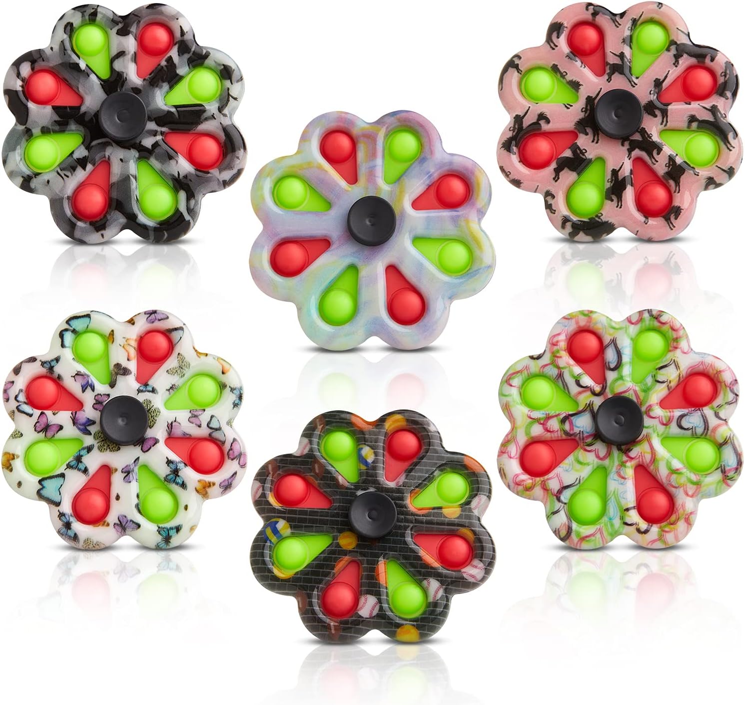 Amazon.com: TRENT Set of 6 Fidget Spinners for Kids - A Pack of Fidget ...