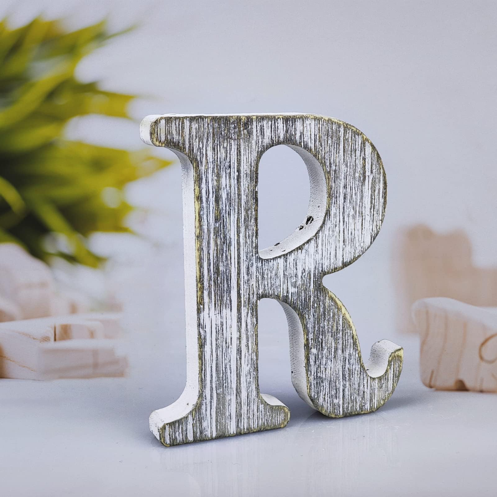 Amazon.com: WOODOUNAI 4 Inch Wood Letters Unfinished Rustic Wood ...