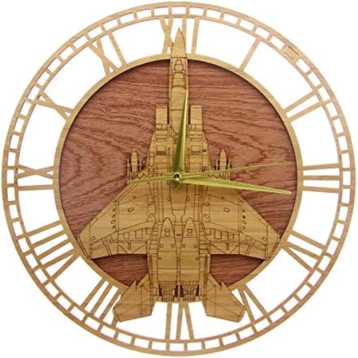 Wall Clock F-15 A Eagle Tactical Fighter Wooden Wall Clock Airplane ...