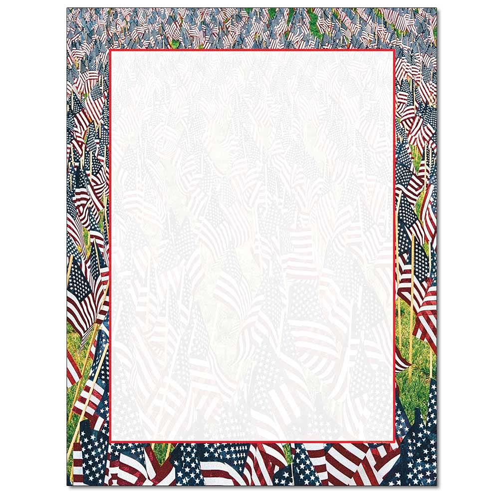 Amazon.com : Field of Flags Letterhead Laser & Inkjet Printer Paper (25 ...