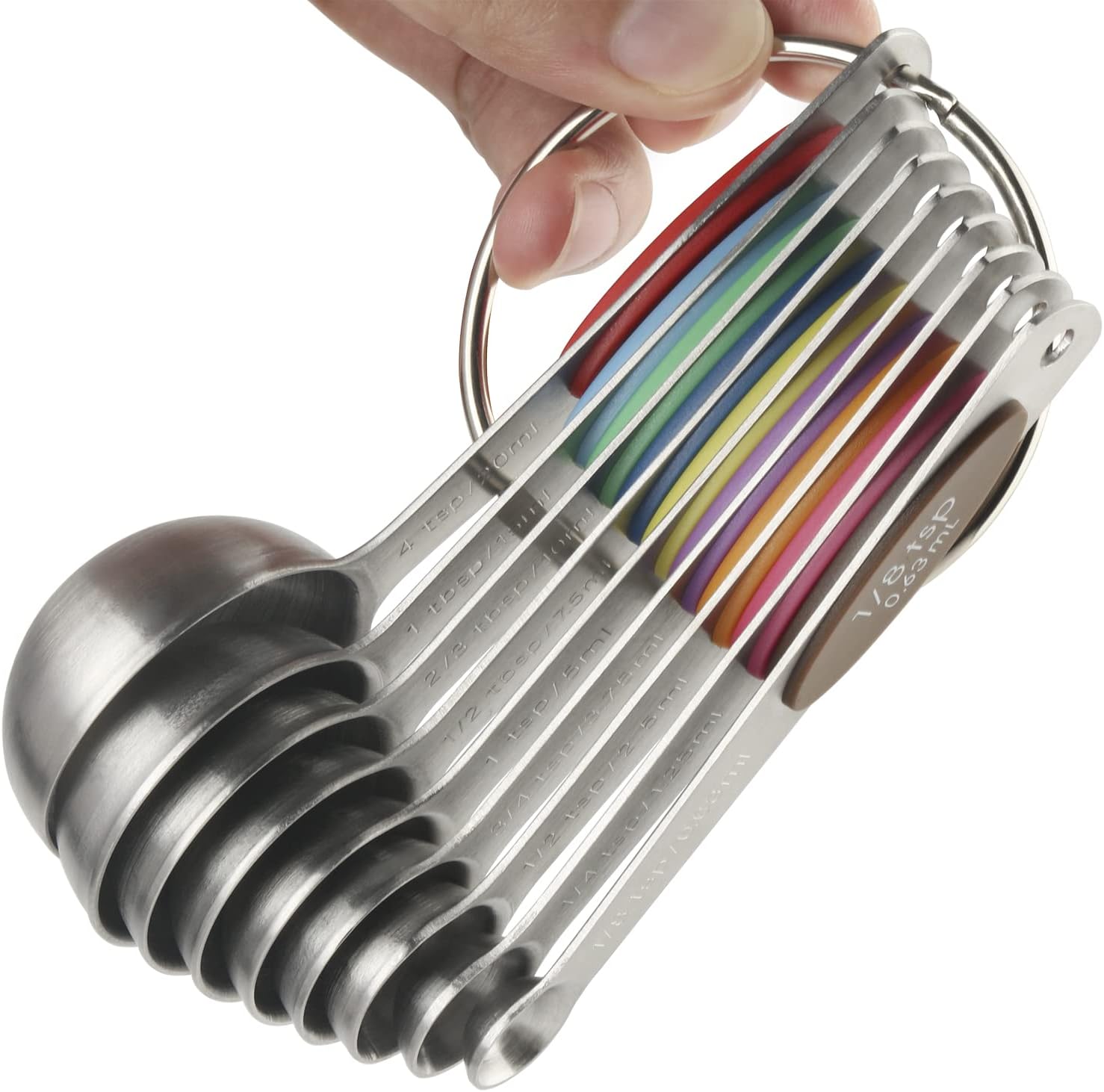 Amazon.com: Measuring Spoons Set Stainless Steel Long Handle Measuring ...