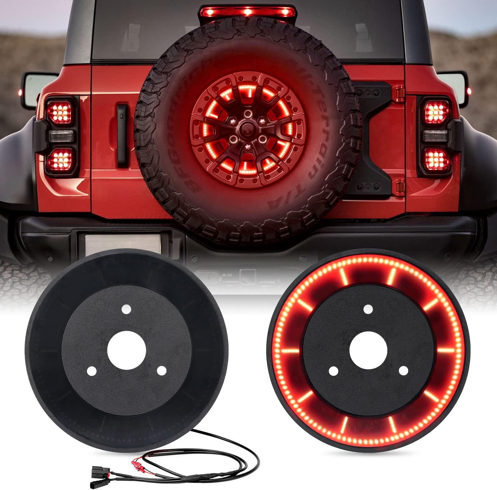 Amazon.com: BORDAN Spare Tire Brake Light for Bronco Plug & Play LED ...