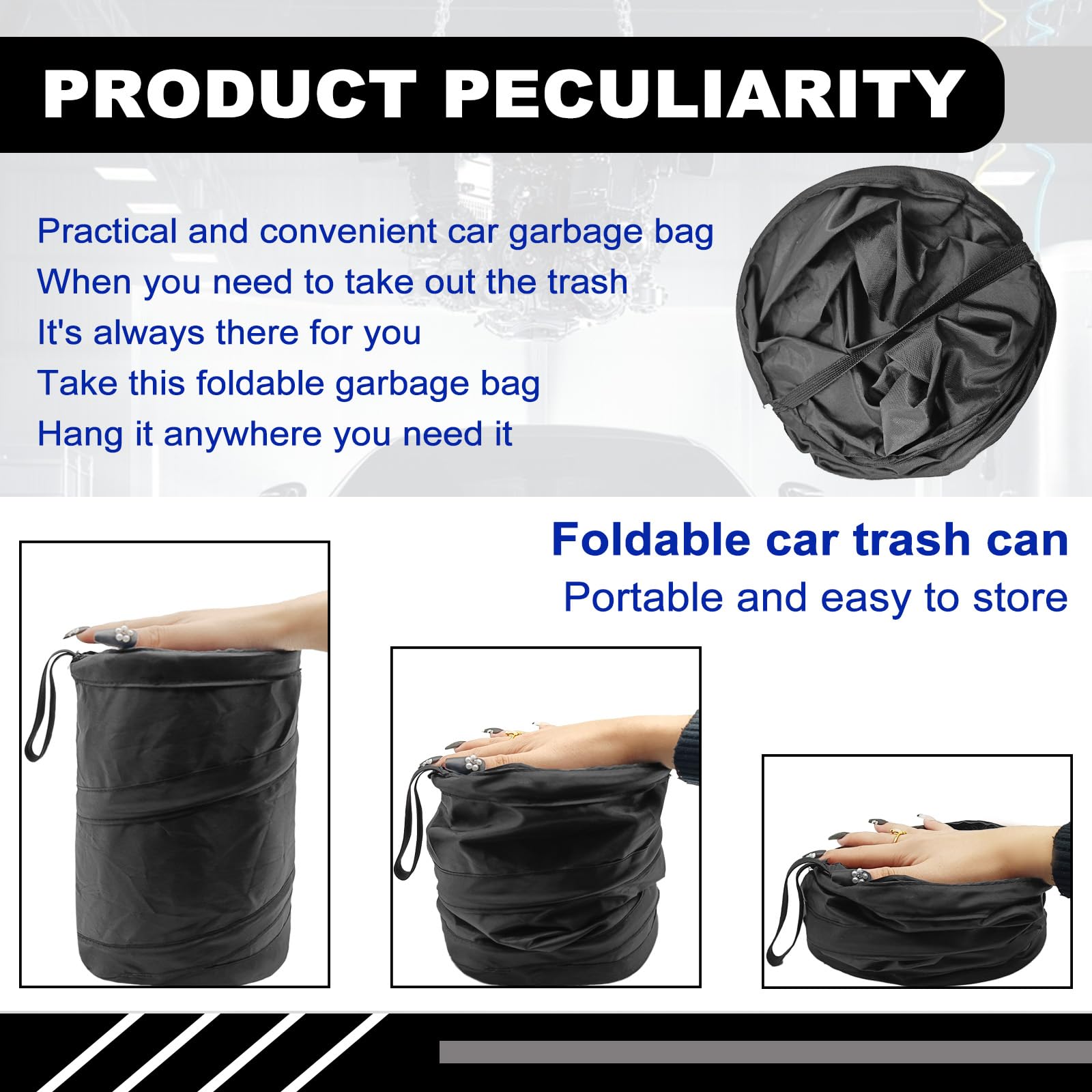 Car And Driver Trash Bins Qichebox Car Trash Can Reusable Waterproof ...