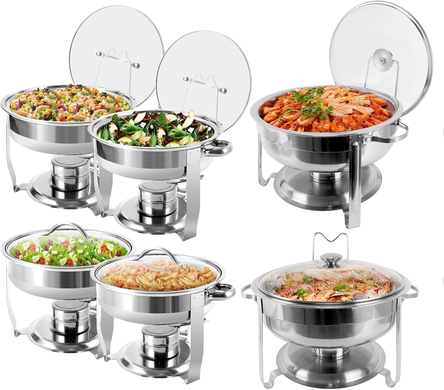 Amazon.com: BriSunshine 2 Packs 4QT Stainless Steel Chafing Dish Buffet ...