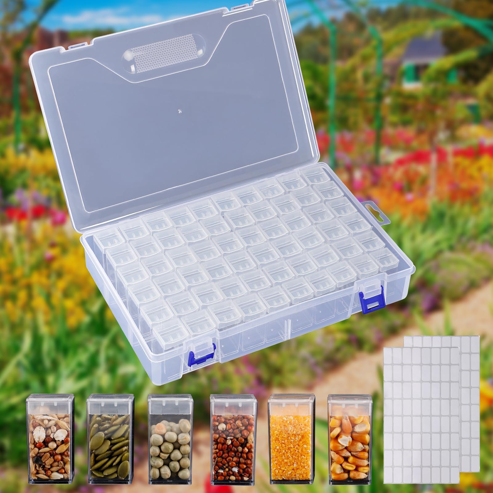 Amazon.com: 60 Slots Seed Storage Organizer with Label Stickers ...