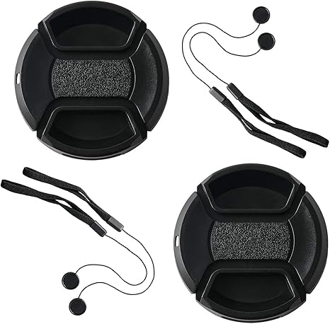 Amazon.com : ZZJMCH 2 Pack 55mm Snap-On Center-Pinch Lens Cap, Extra Strong Springs, Camera Lens ...