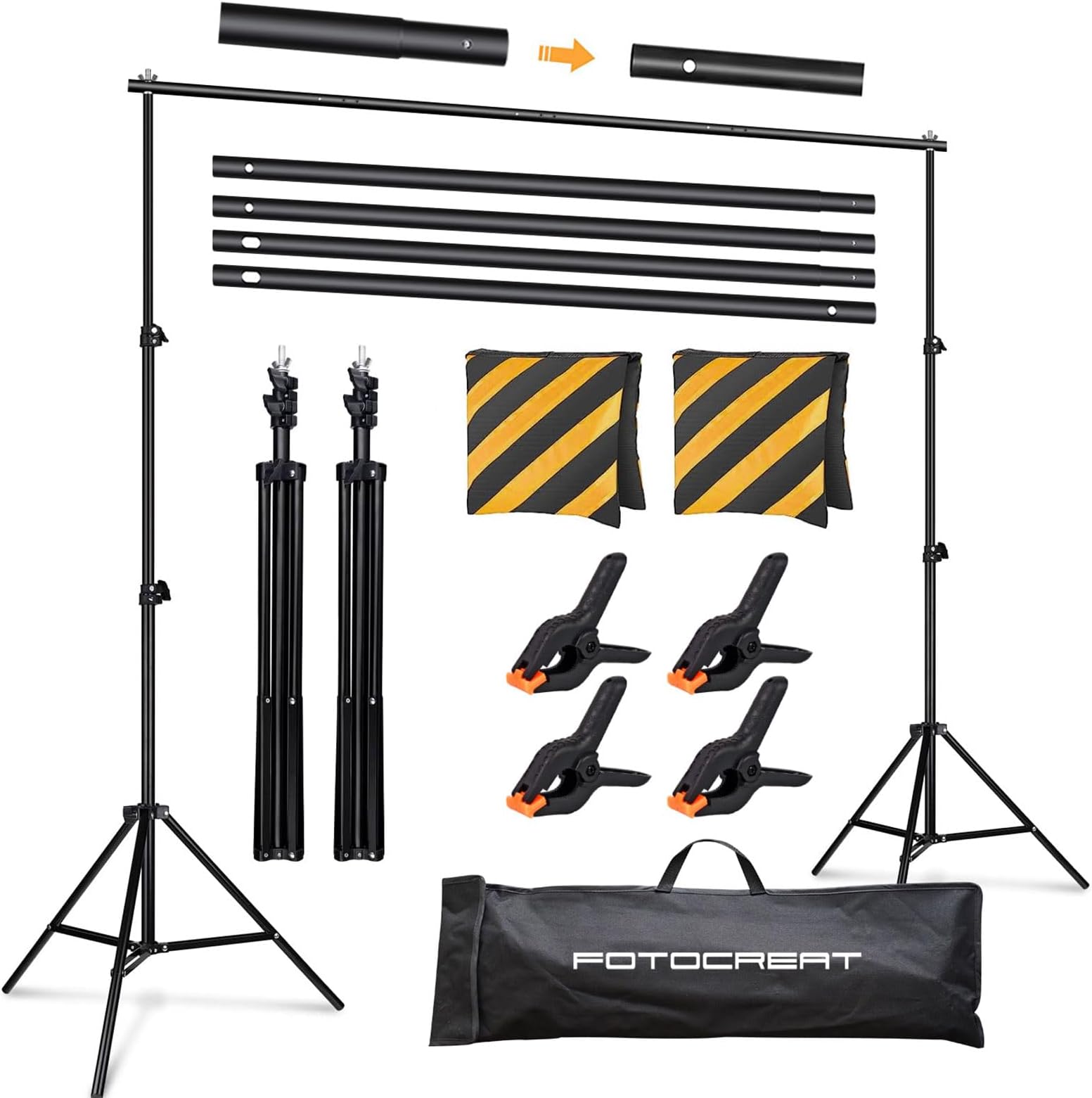 Amazon.com : FOTOCREAT Backdrop Stand Kit 8.5x10ft,Adjustable Photo ...