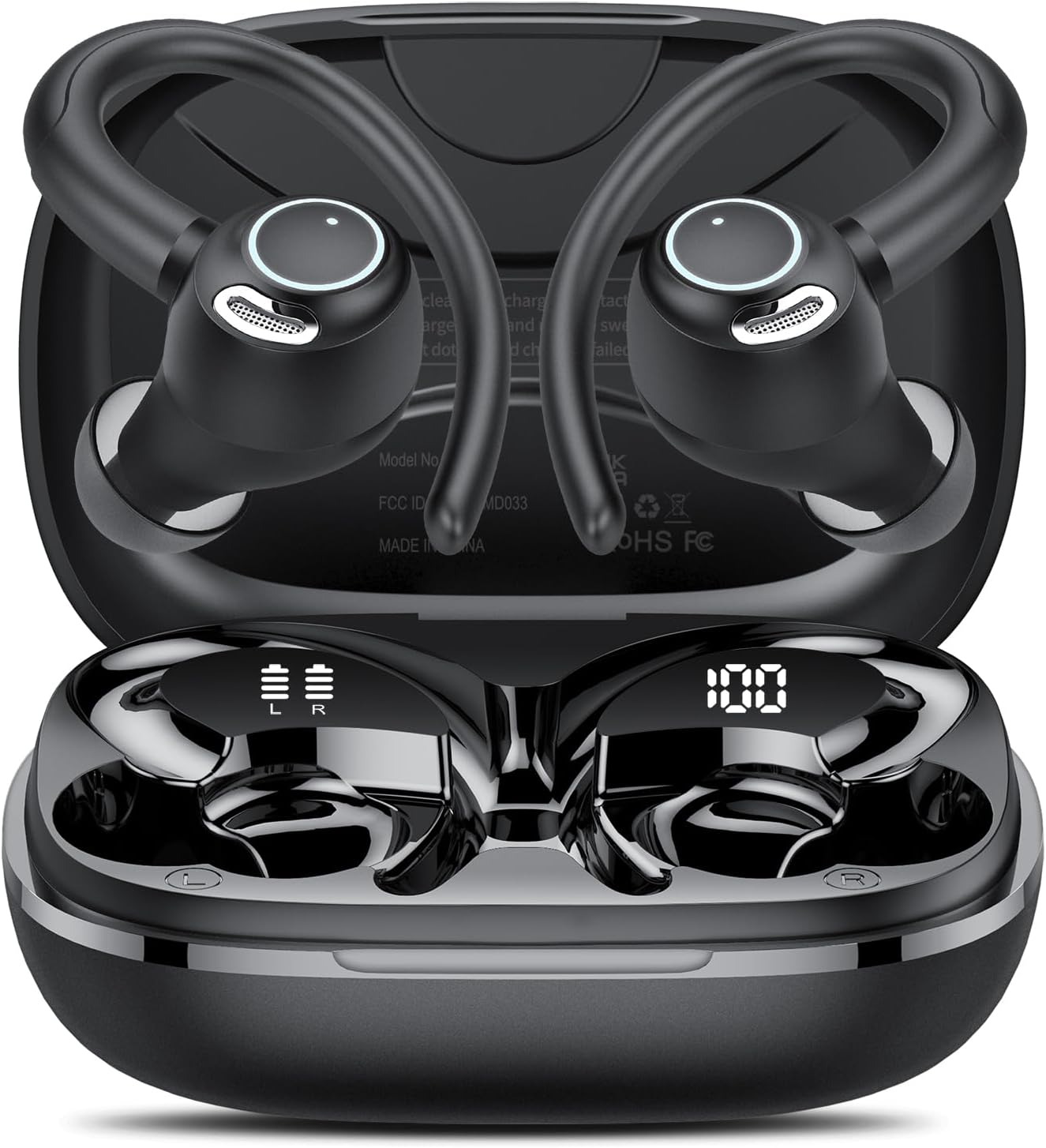 Cuffie Bluetooth Sport, Auricolari Bluetooth 5.3 con Mic Stereo, Cuffie ...