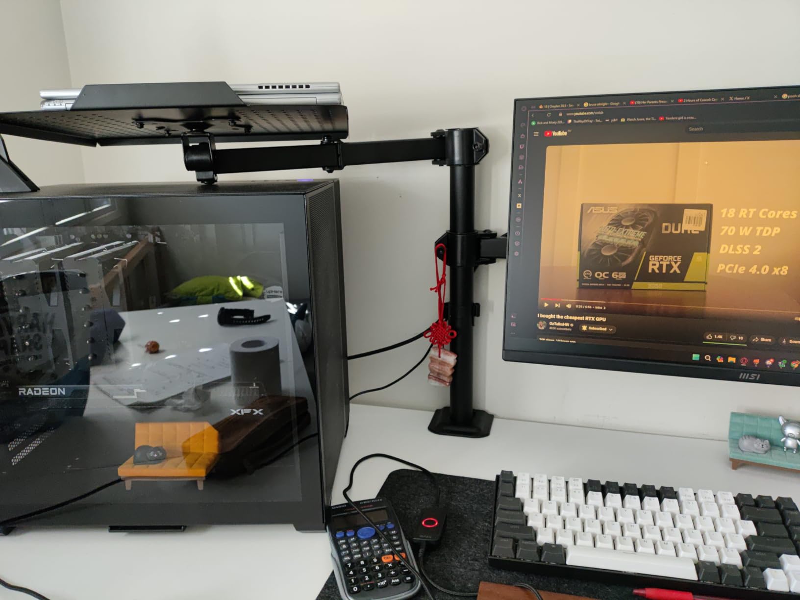 MOUNTUP Monitor Mount with Laptop Tray, Single Monitor Arm for 13-27 ...