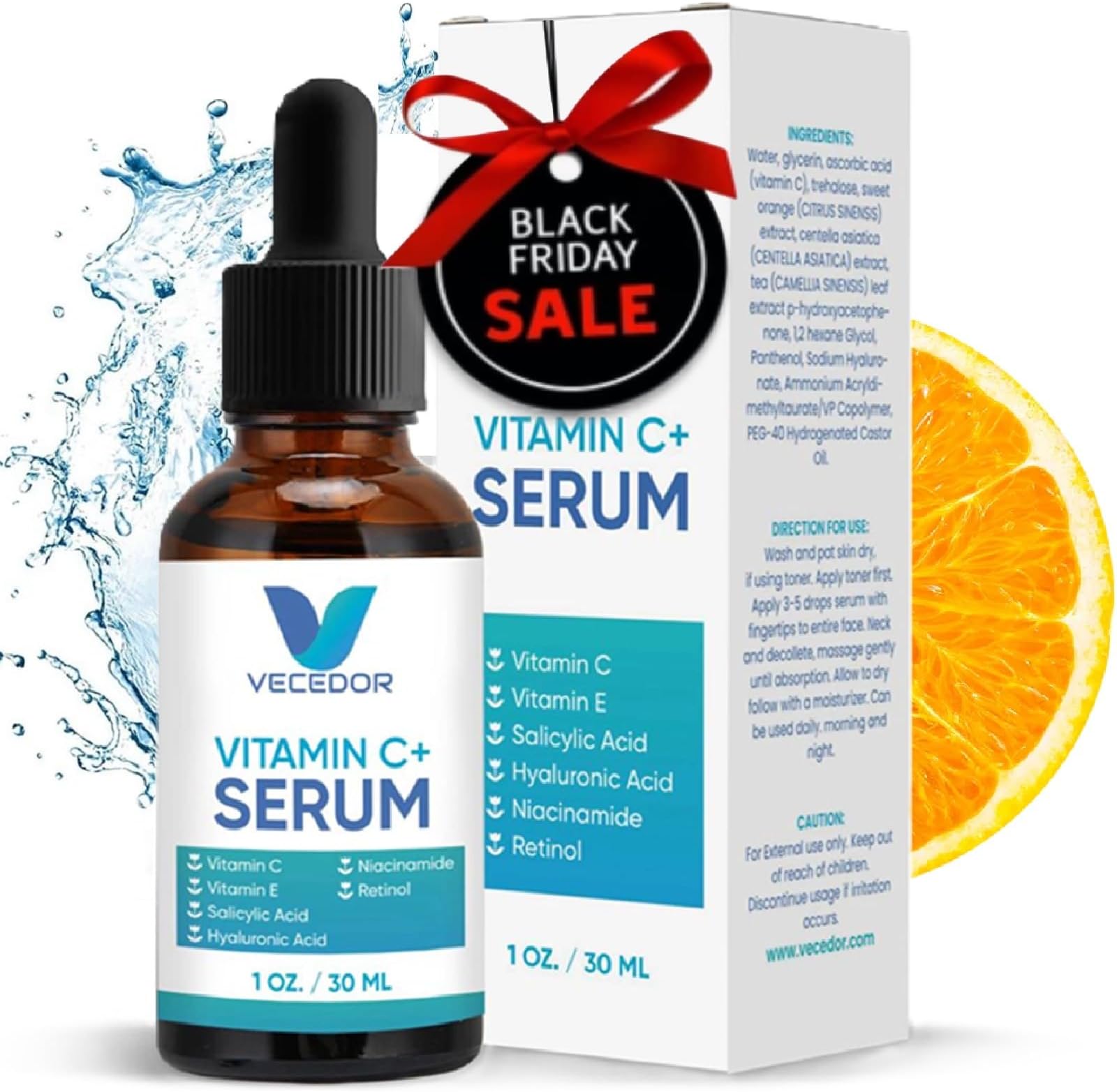Amazon.com: Pure Vitamin C Face Serum with Hyaluronic Acid Centella ...