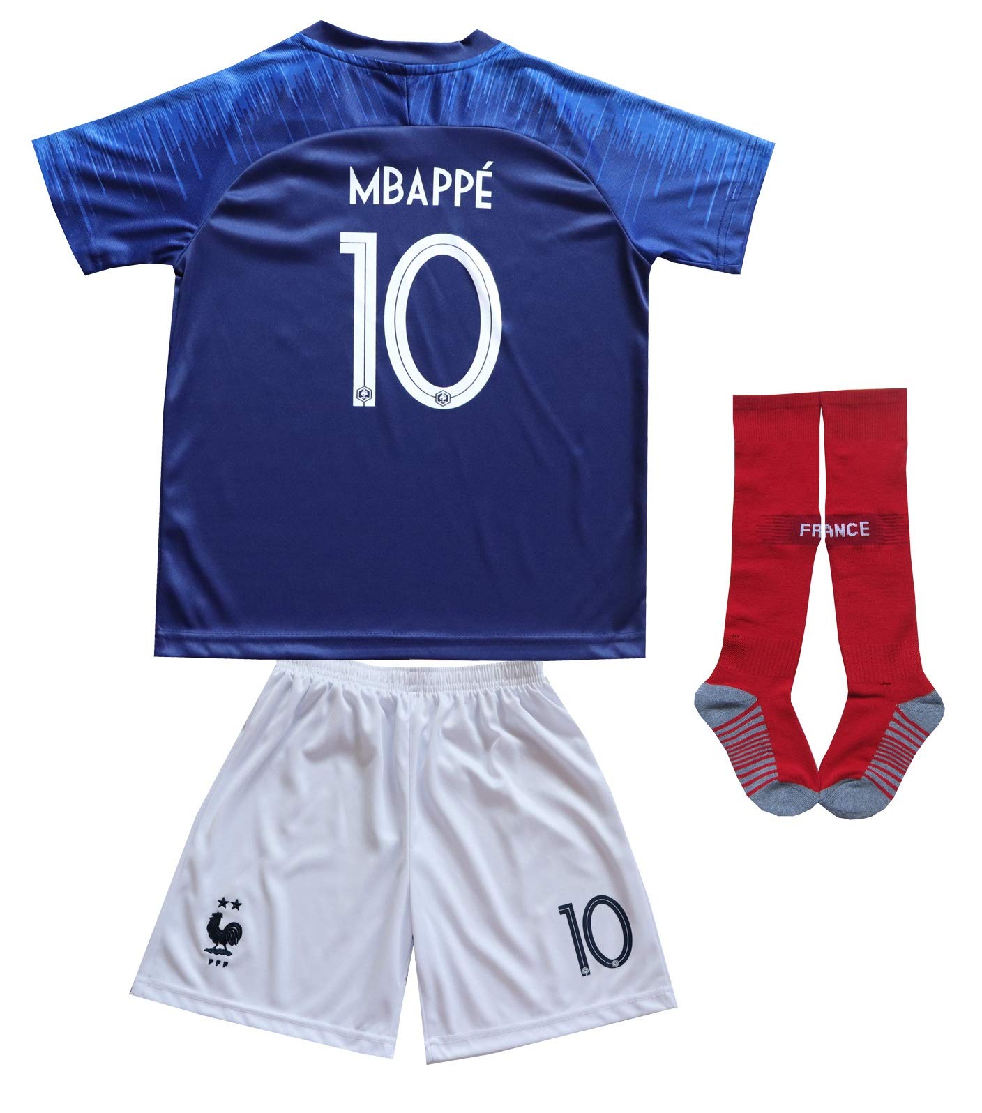 2018 France Kylian Mbappe 10 Home Blue Kids Soccer Football ...
