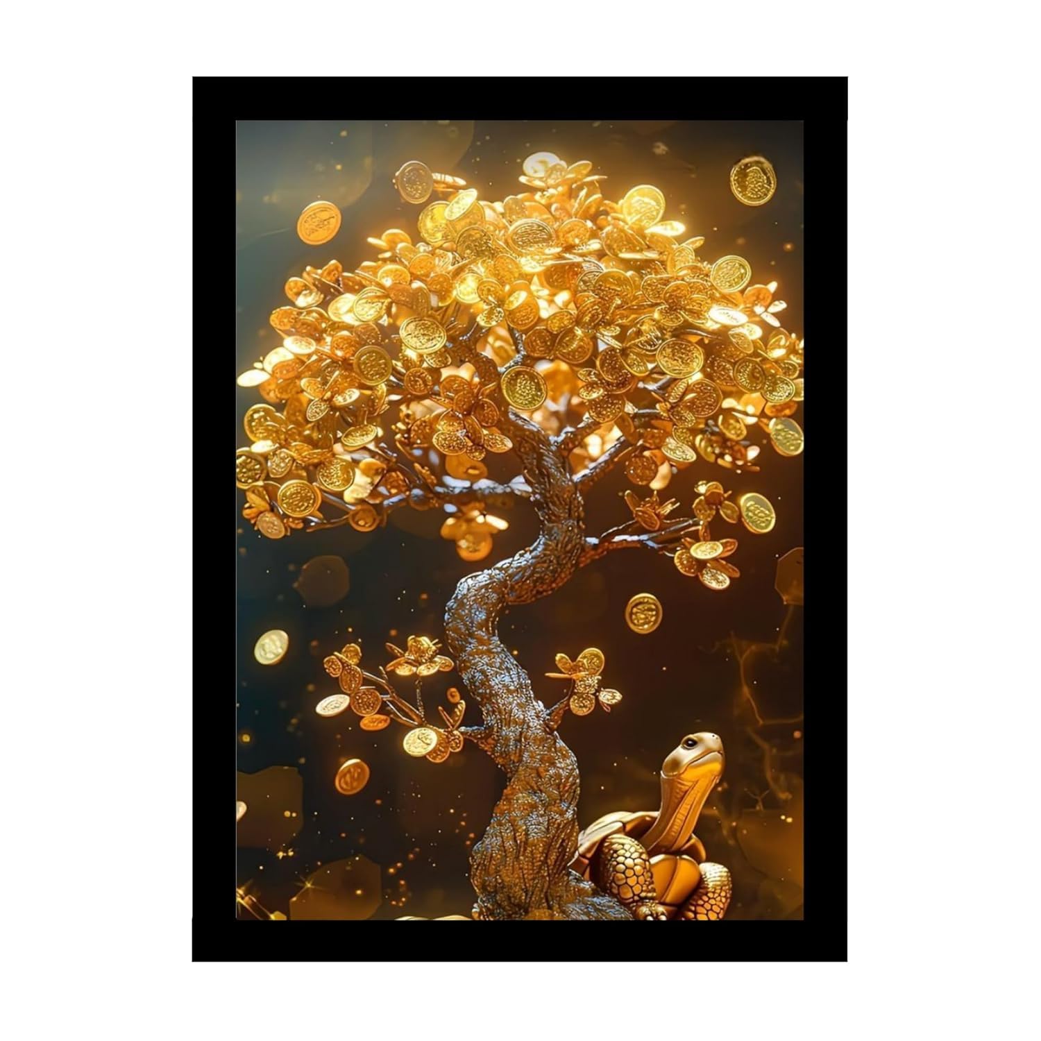 Gold Tree Drawing Chinese Feng Shui Golden Rijke Boom Canvas