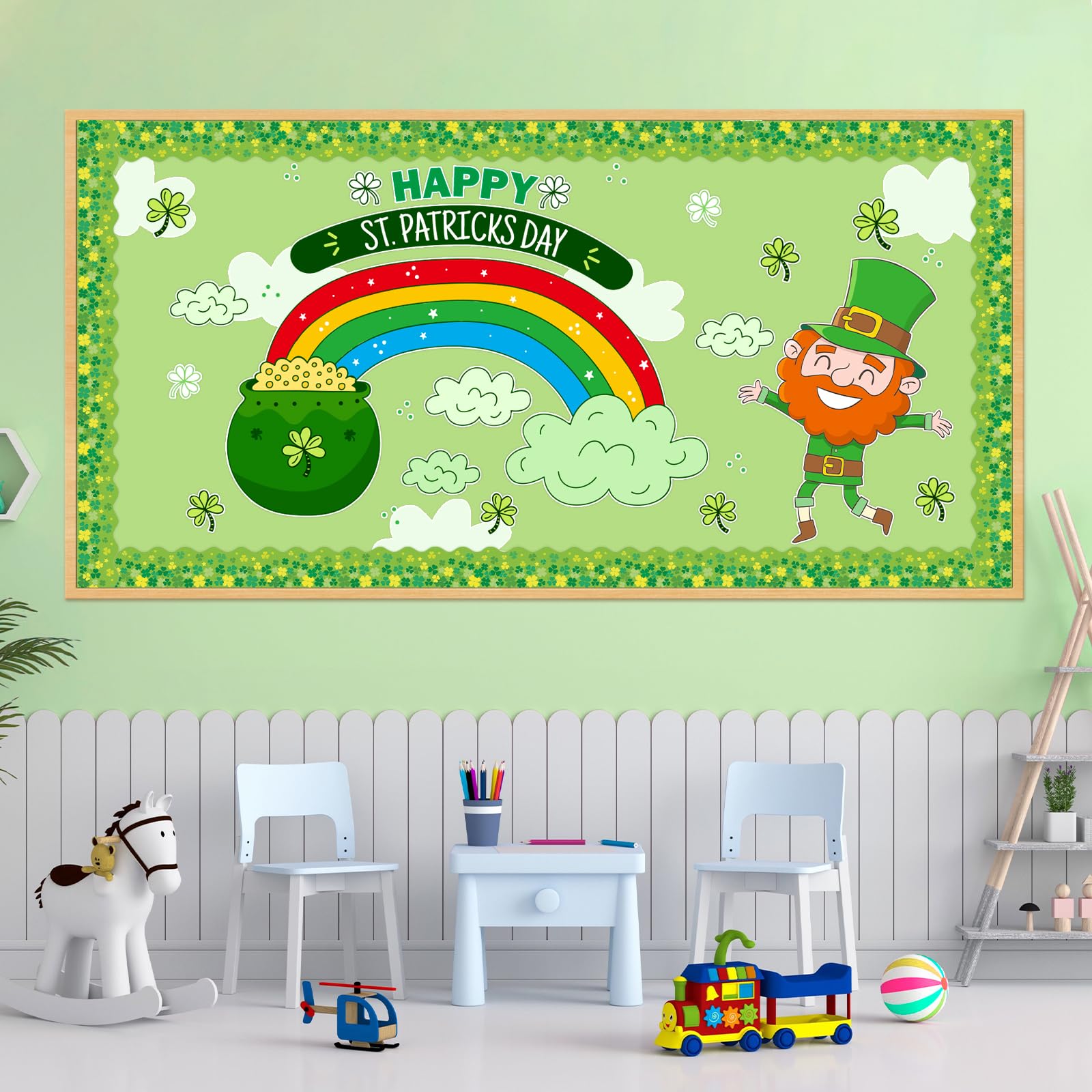 Snapklik.com : 36 Feet Shamrock Border St Patricks Bulletin Board ...