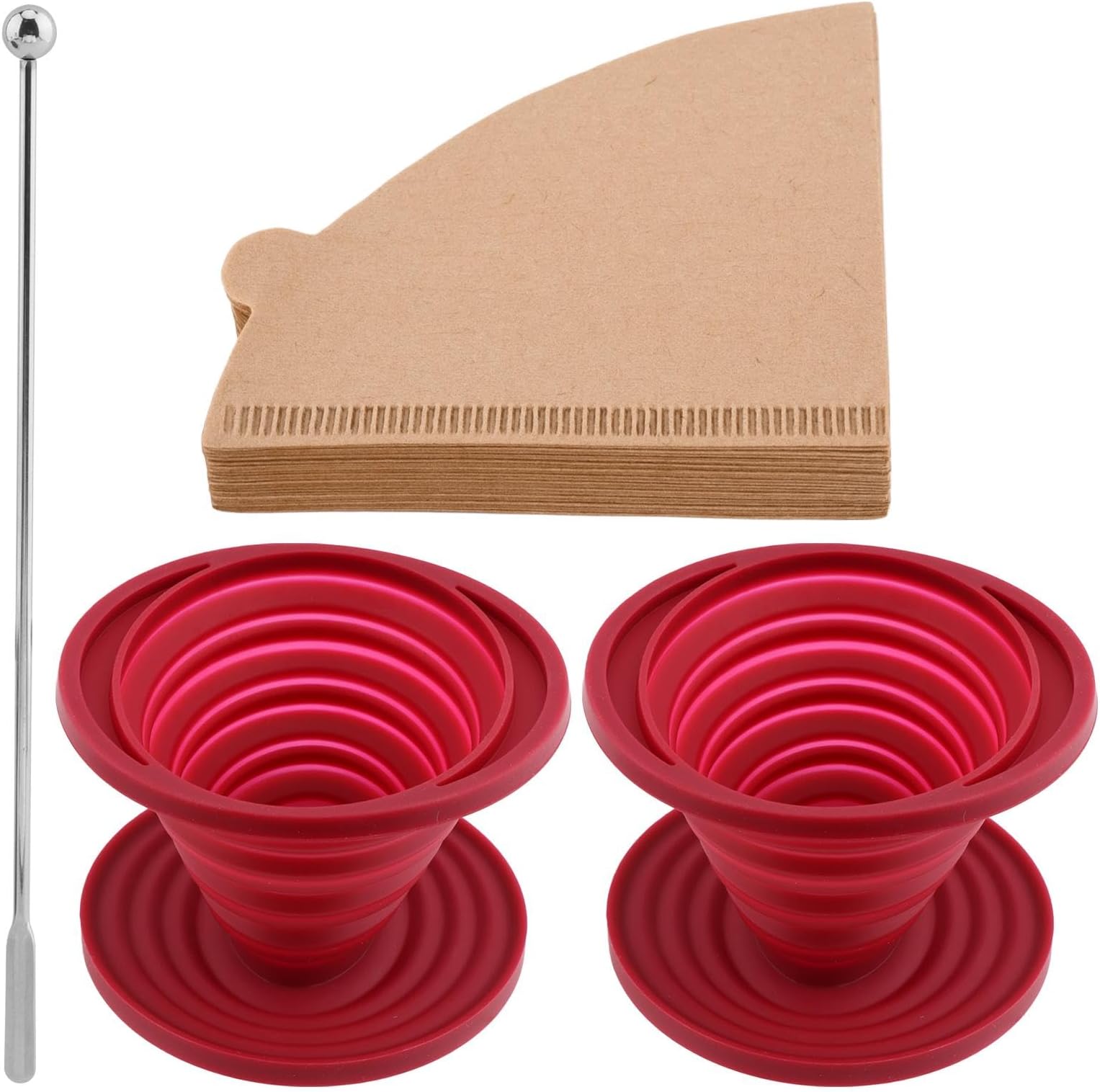 Amazon.com: 2 Pieces Collapsible Pour Over Coffee Dripper, Portable ...
