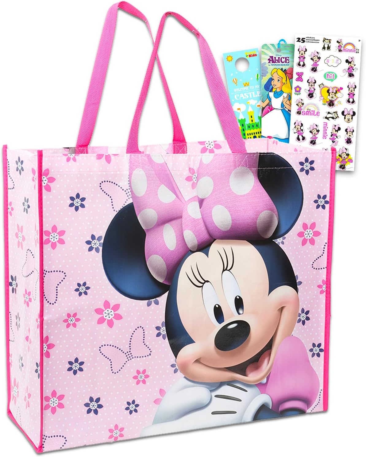 Amazon.com - Minnie Mouse Tote Bag Set - Bundle with Extra Large Minnie Reusable Tote Bag Plus ...