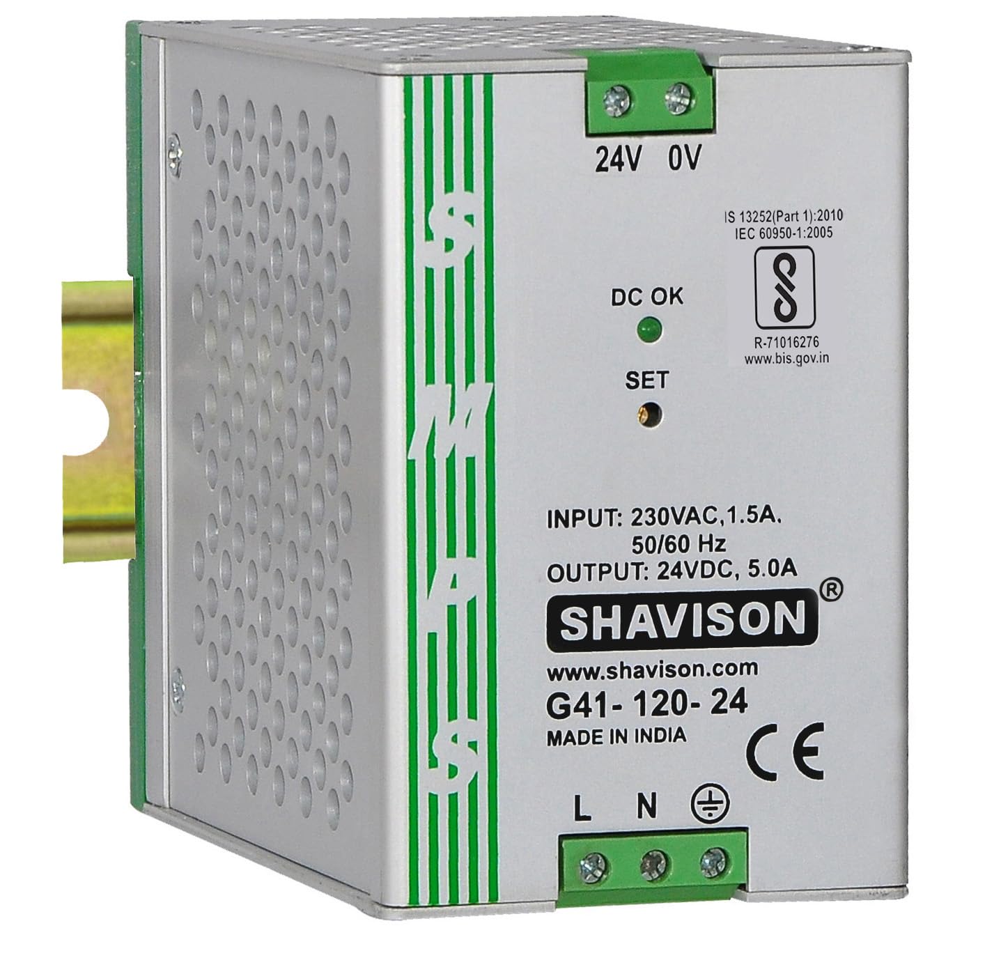 Shavison SMPS G31-120-24, CE & BIS Certified, I/P : 230VAC, O/P: 24VDC ...
