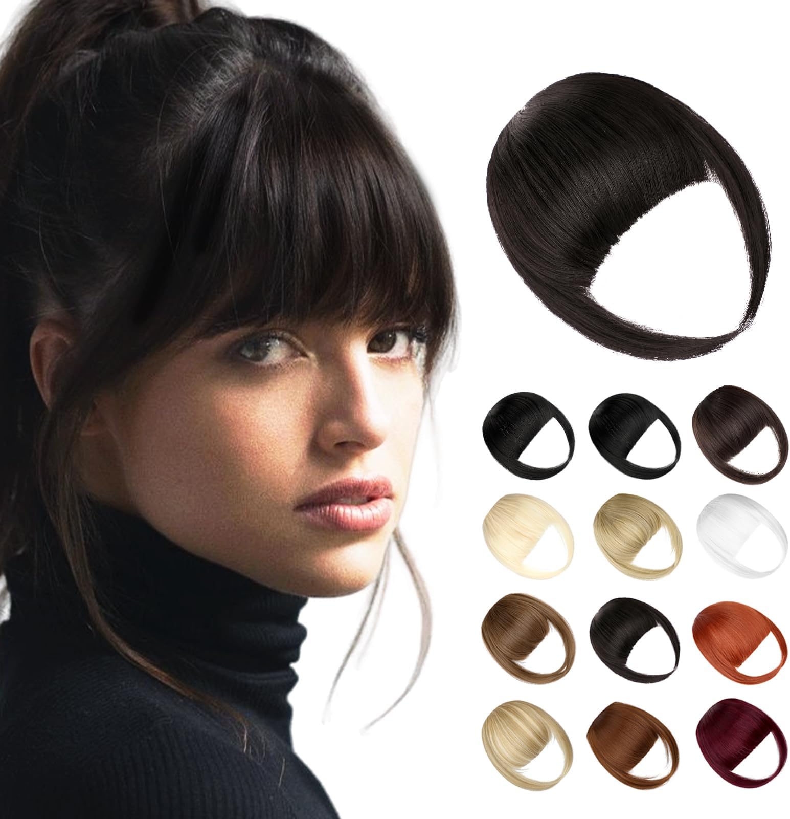 Amazon.com : Wodelanle Bangs Hair Clip in Bangs, Fake Bangs Natrual ...