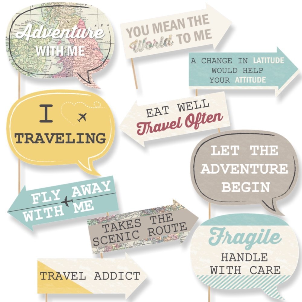 Amazon.com: Big Dot of Happiness Funny World Awaits - Travel Themed ...