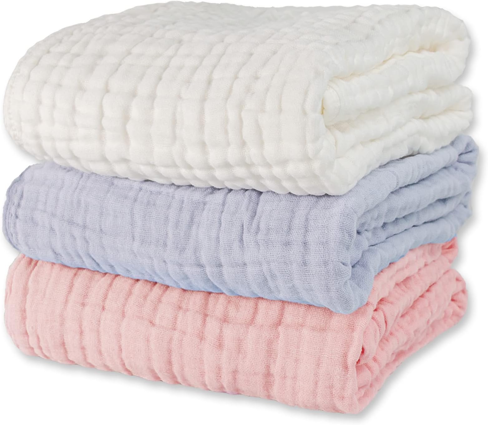Amazon.com : 6 Pack Baby Muslin Bath Towels 43.3 x 43.3 Inch Cotton ...