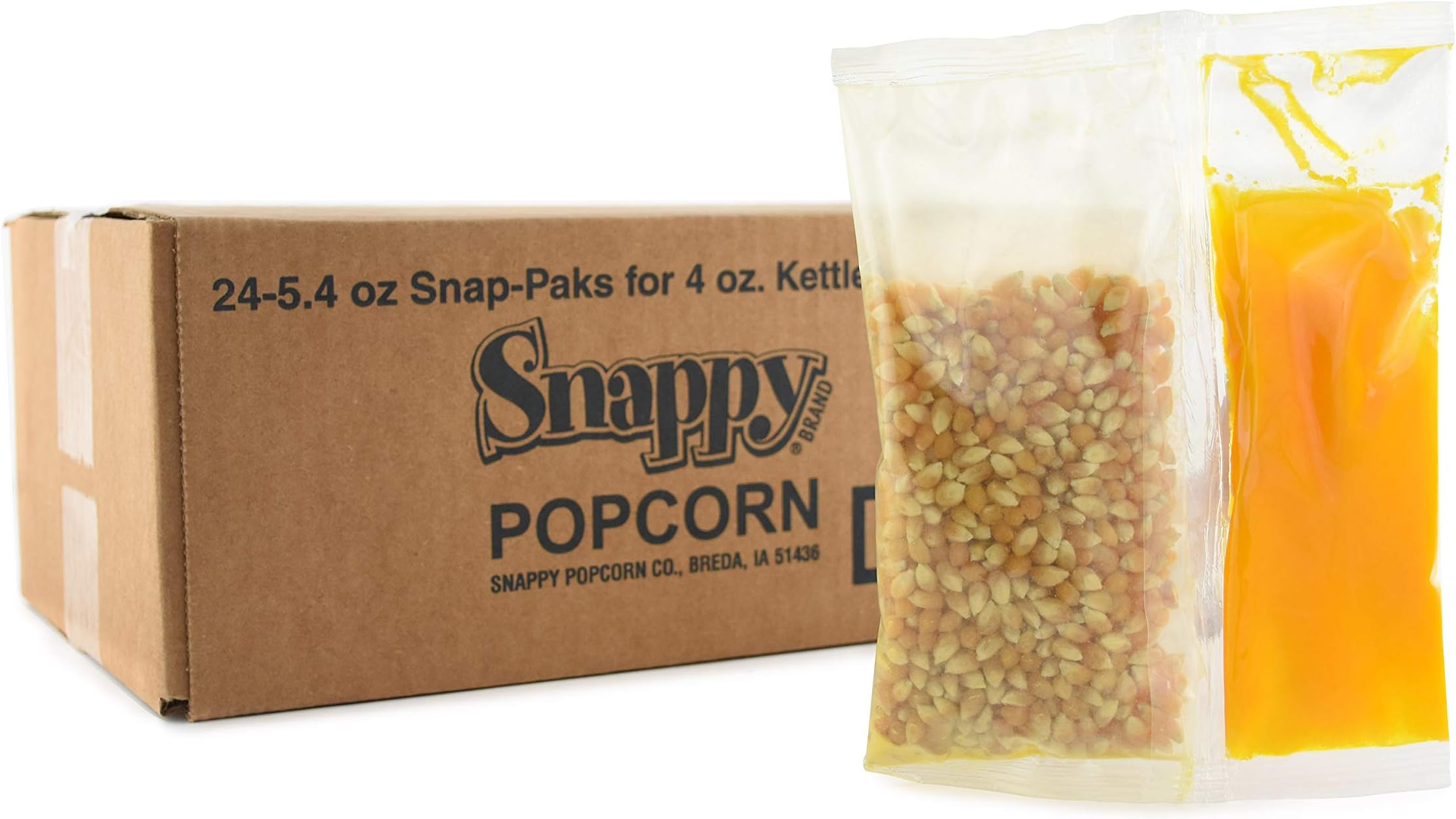 Amazon.com: Snappy Snap-Paks, Yellow Popcorn Packs for 4 oz Popcorn ...