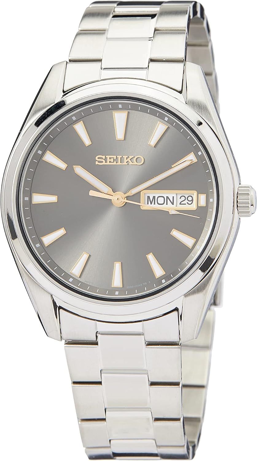 Seiko Quartz Grey Dial Stainless Steel Men's Watch SUR343P1: Buy Online ...