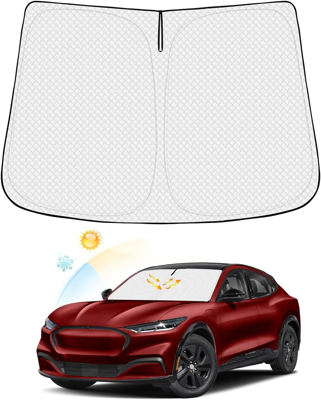 Amazon.com: BASENOR Ford Mustang Mach-E Roof Sunshade and Windshield ...