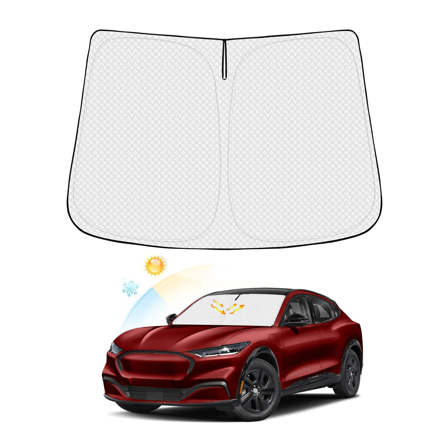 Snapklik.com : Windshield Sun Shade For 2021-2025 2026 Ford Mustang ...