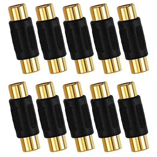 Amazon.com: Notoke 10PCS RCA Female to Female Coupler, Gold Plated RCA Connector RCA Adapter for ...
