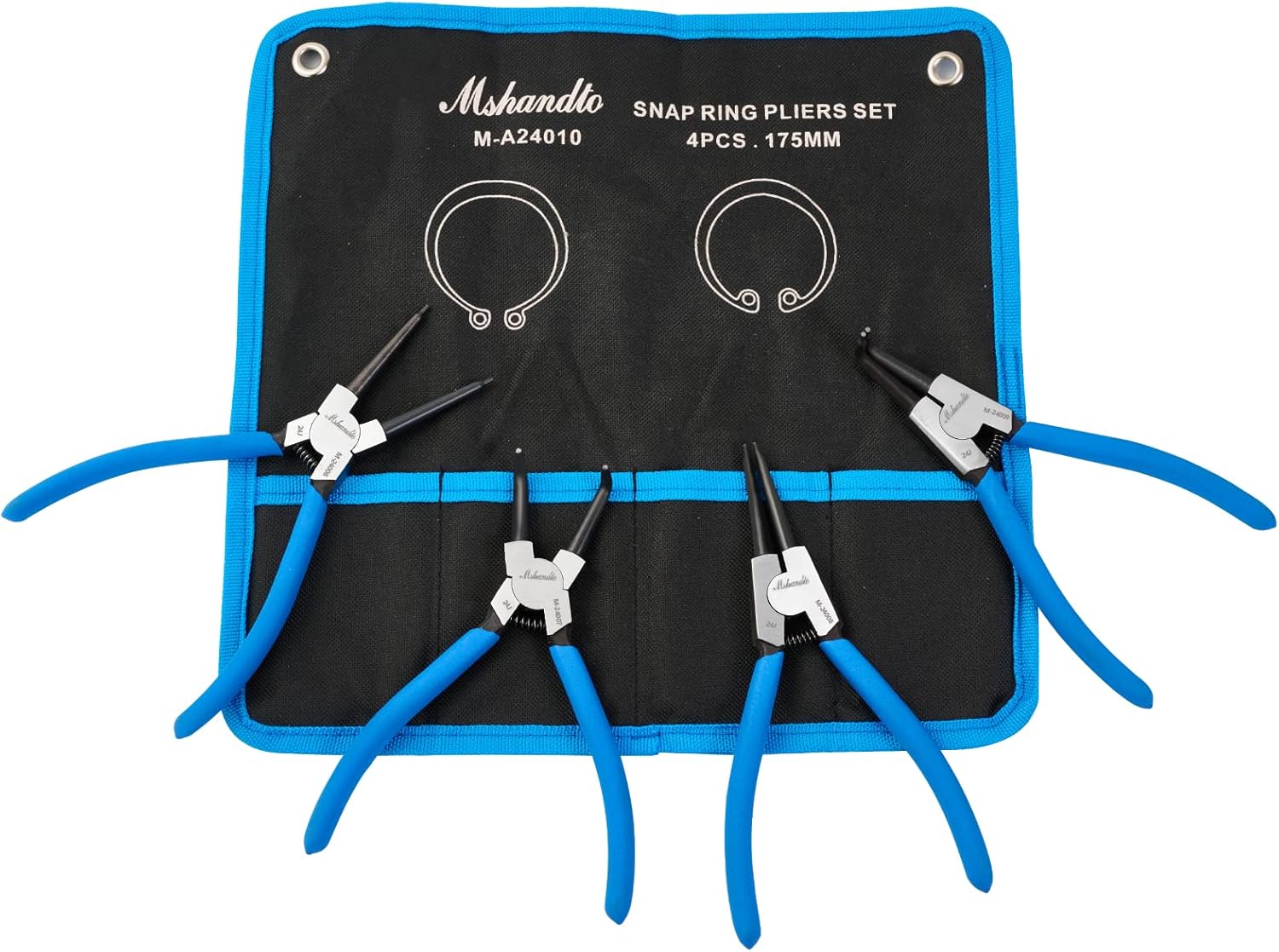 mshandto Snap Ring Pliers, 4 Pack CR-V Snap Ring Pliers Set, 7" Heavy ...