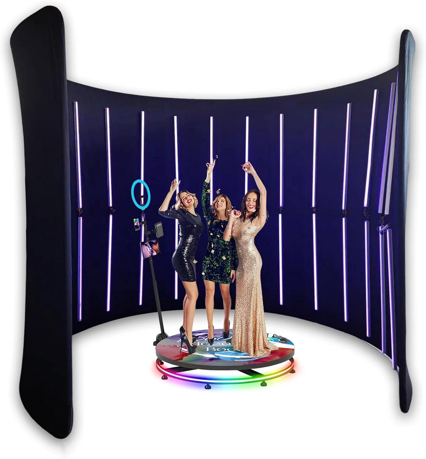 360 Photo Booth Backdrop for Party Event, 360 Degree Video Camera Booth ...