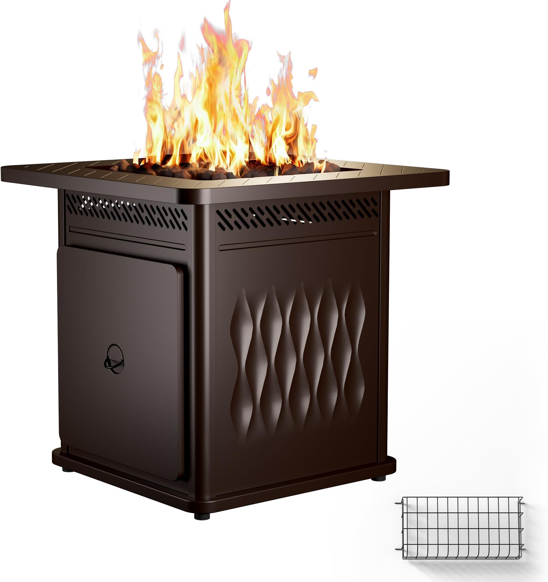 Amazon.com : Four Seasons Outdoor Propane Fire Pit, Steel Gas Fireplace ...