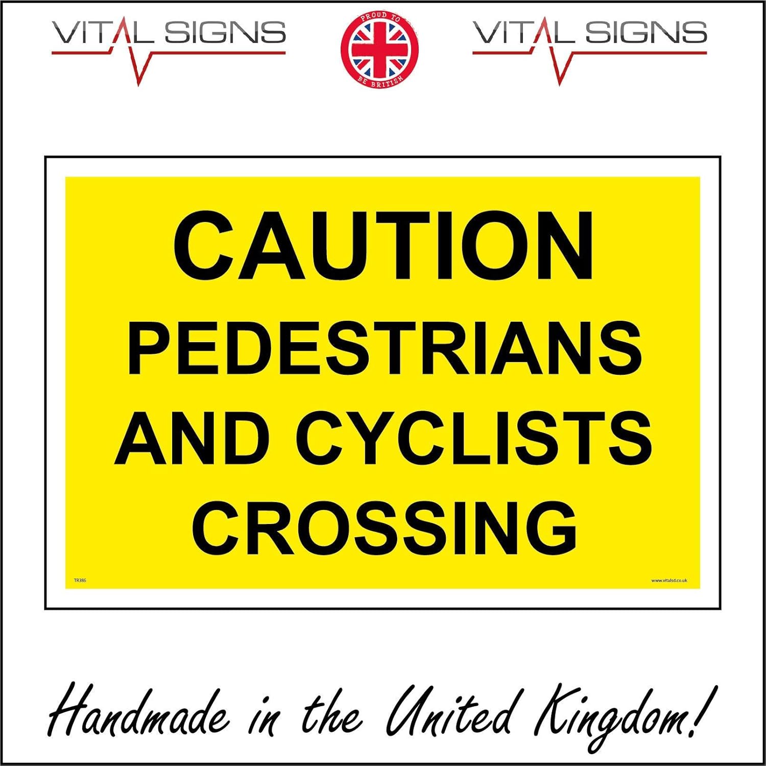 TR385 Caution Pedestrians and Cyclists Crossing Sign Construction ...