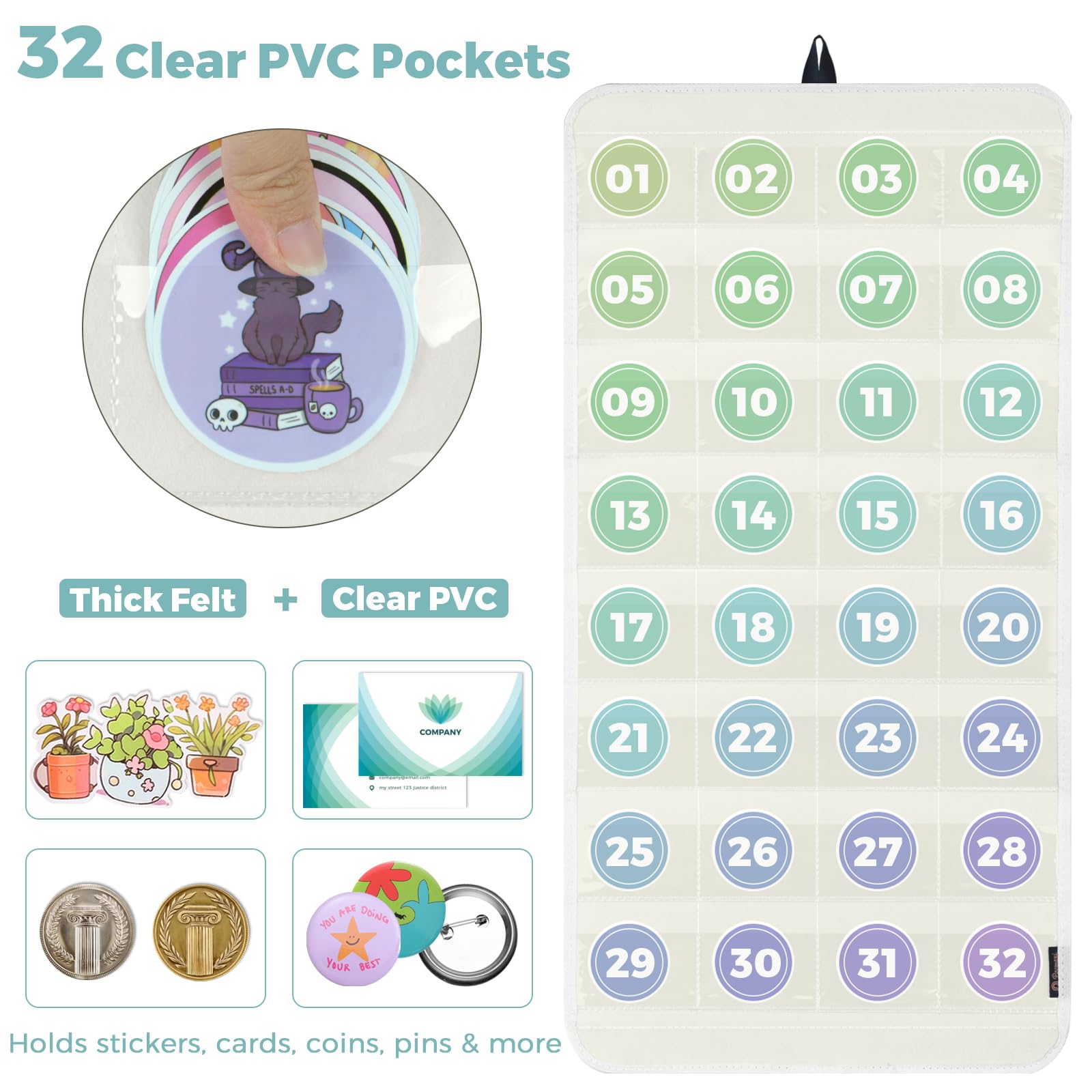 Snapklik.com : Portable Hanging Sticker Display Organizer 32 Clear ...
