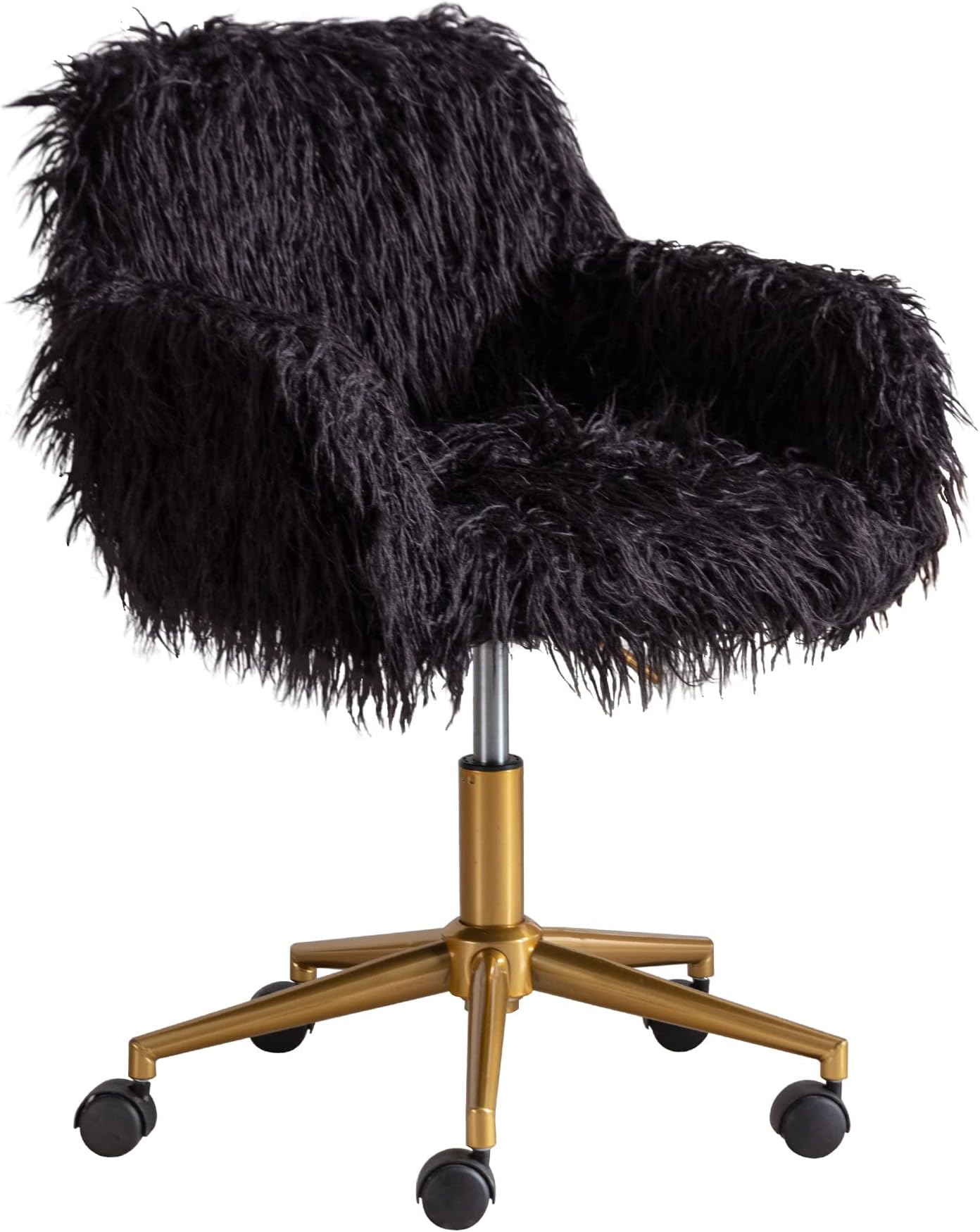 Amazon.com: KCC Fluffy Office Desk Chair, Faux Fur Modern Swivel ...
