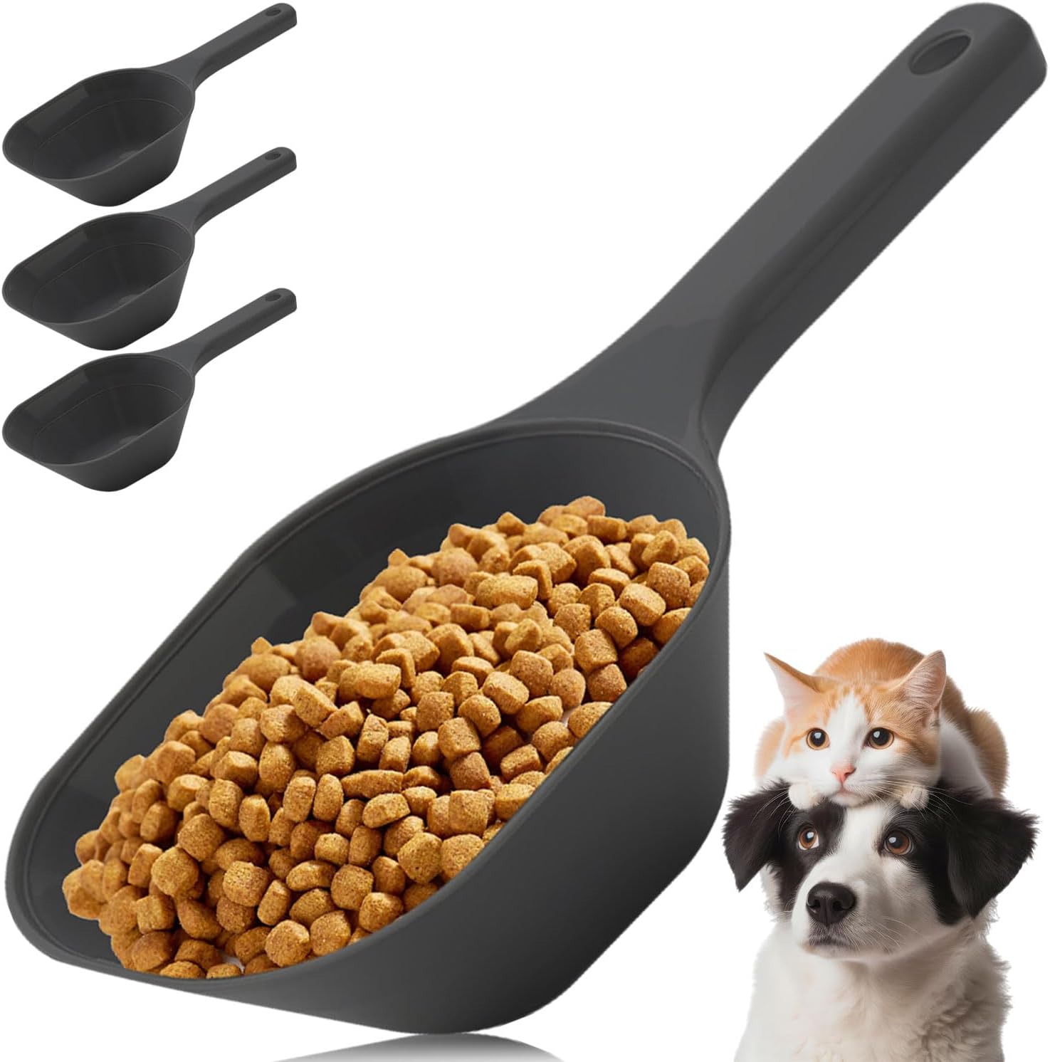 Amazon.com: HINMAY Pet Food Scoops Plastic Measuring Cups Set for Dog ...