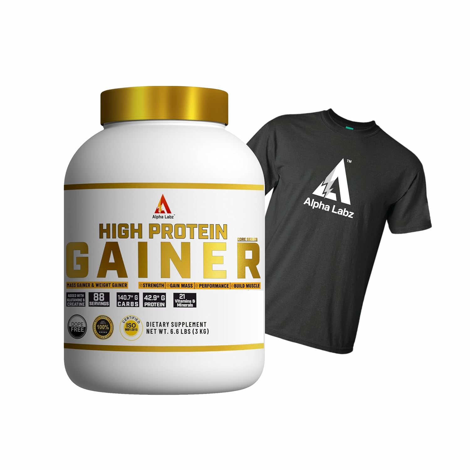 Alpha Labz High Protein & High Carbs Mass Gainer For Muscle Mass Gain and Muscle Builder | 42.9g ...