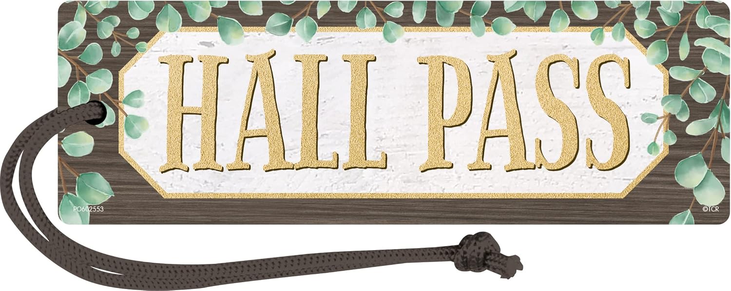 Amazon.com: Teacher Created Resources Eucalyptus Magnetic Hall Pass ...