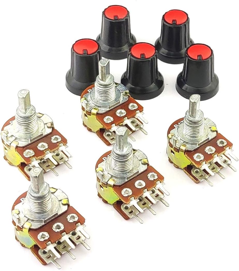 AVS COMPONENTS 47K ohm A47,B47 dual potentiometer, (D-SHAFT) variable ...