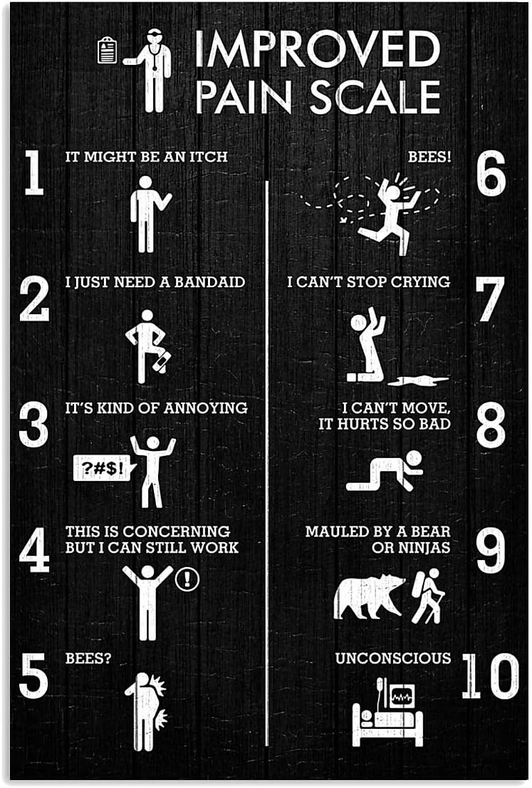Amazon.com: Improved Pain-Scale Funny Poster Gift for Men Woman Poster ...