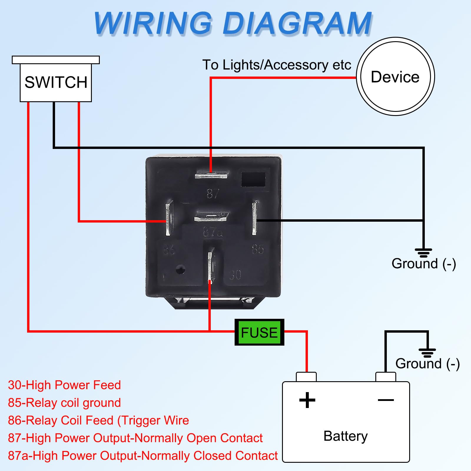 Snapklik.com : 8 Pack 12V Heavy Duty Relay Switch 30A/40A SPDT 5 Pin ...