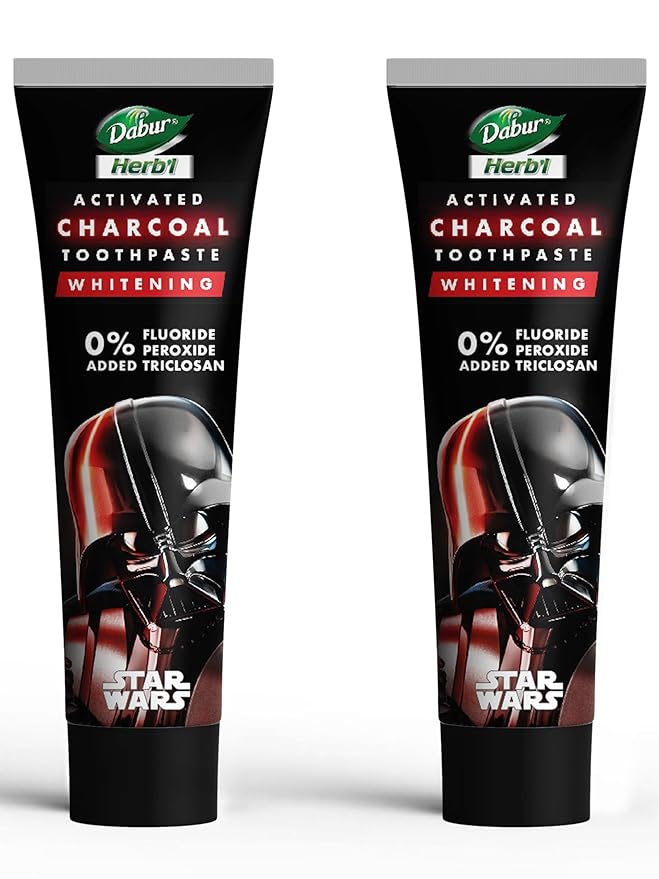 Dabur Herb'l Activated Charcoal & Mint Toothpaste - Star Wars Pack (Black Gel)- 240g (120gx2 ...