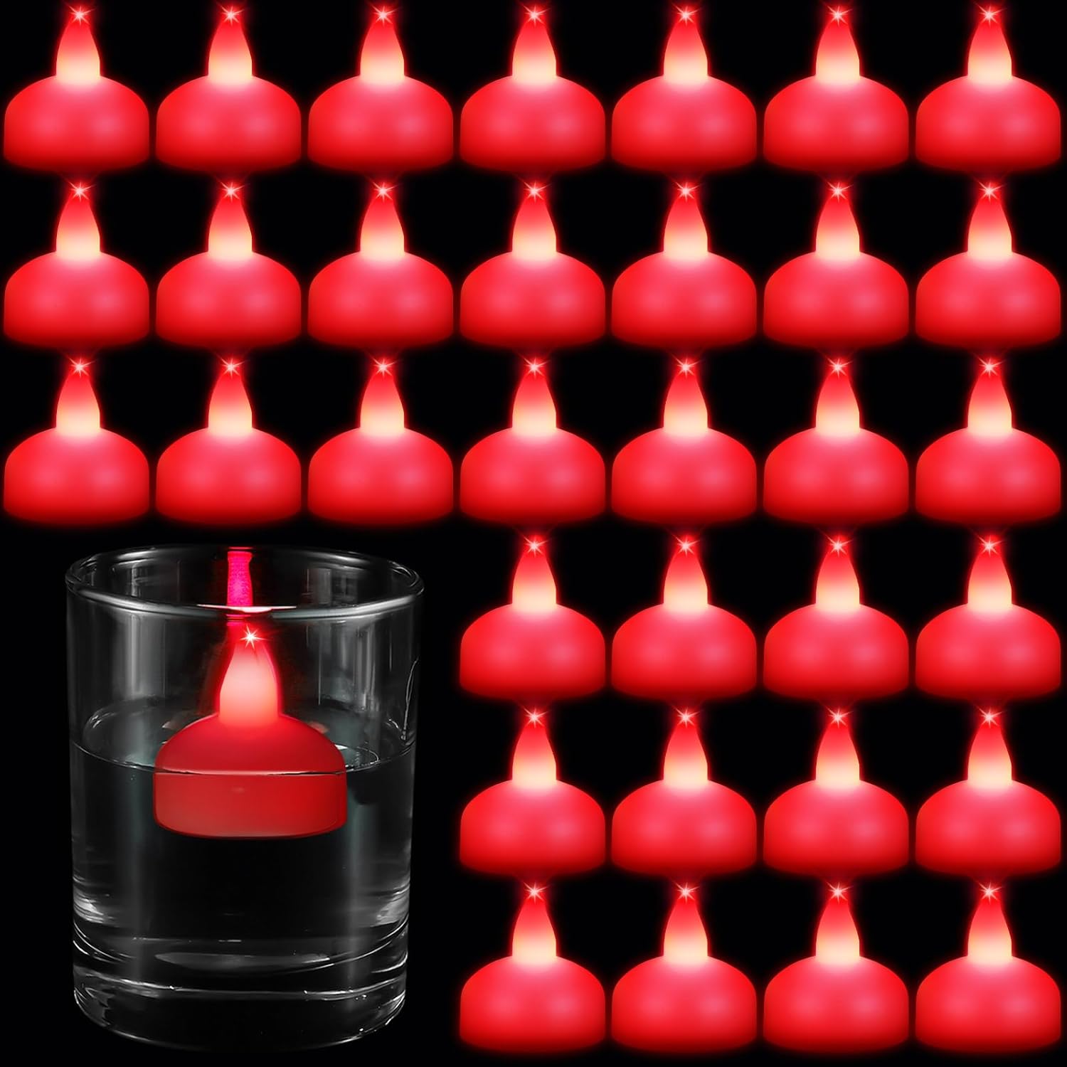 Amazon.com: Honoson 24 Pack Flameless LED Floating Candles 1. 6 ...